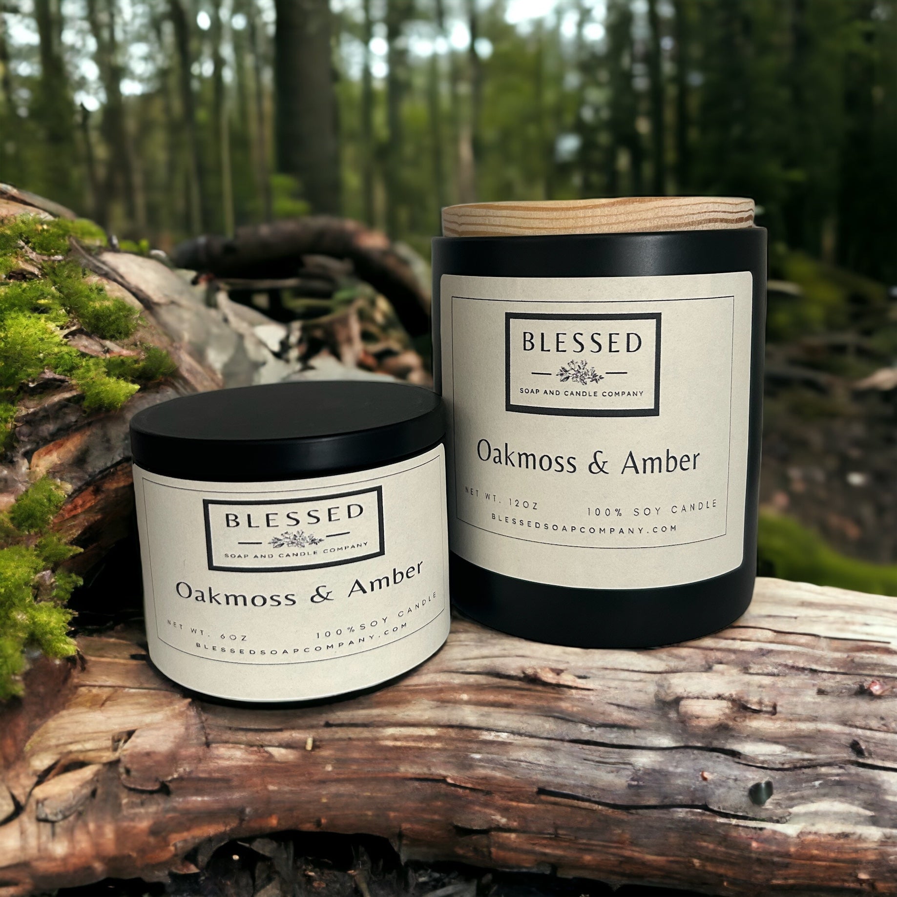 Oakmoss & Amber Candle – Blessed Soap and Candle Company